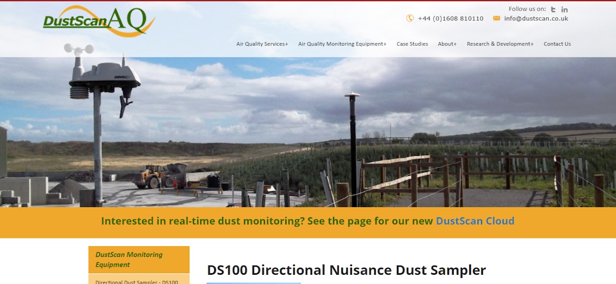 DS100 Direction Nuisance Dust Sampler From: DustScanAQ | IRONPROS