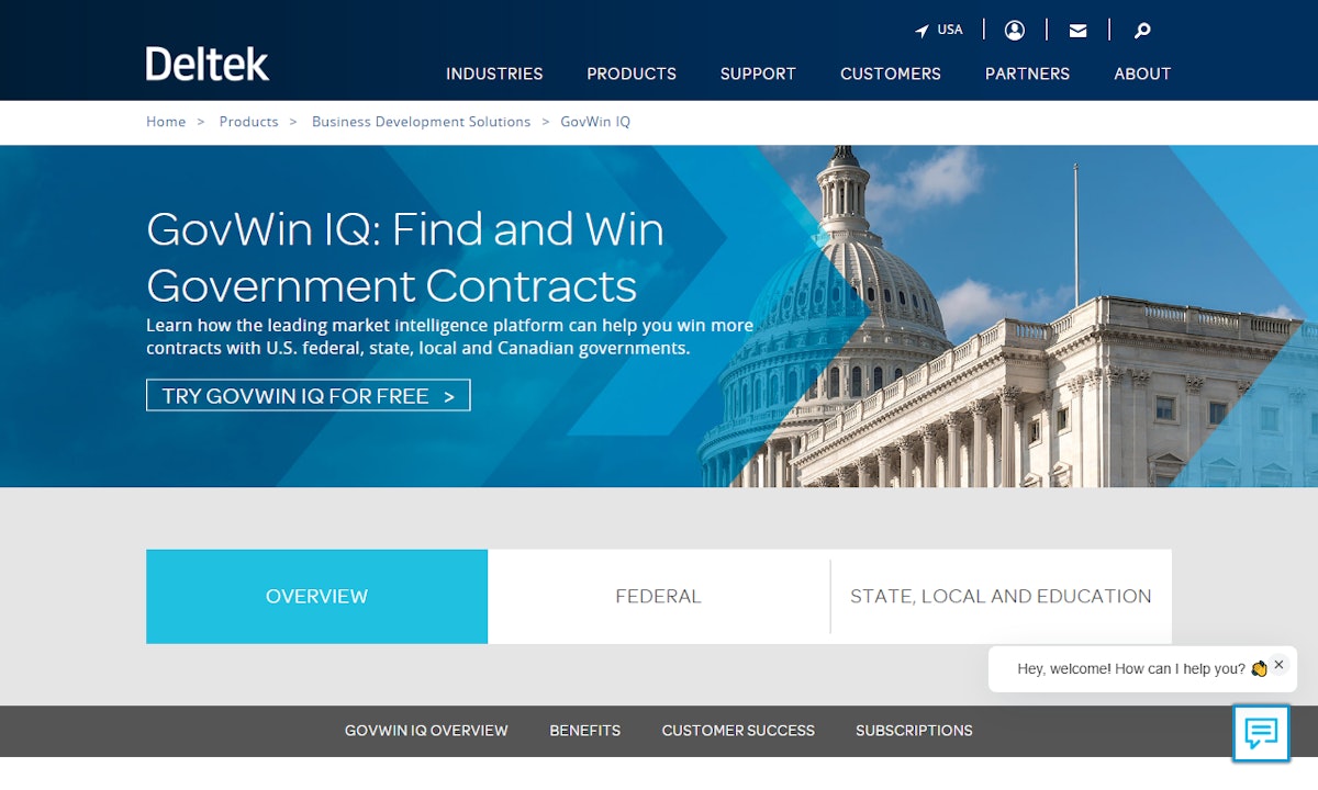 Deltek GOVWINIQ for Federal Government From: Deltek | IRONPROS